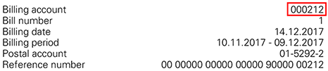 your billing account number on your invoice